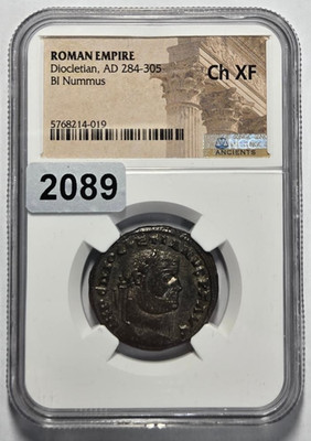 DIOCLETIAN, AD 284-305 ROMAN EMPIRE BI NUMMUS NGC Ch XF Certified Coin ...