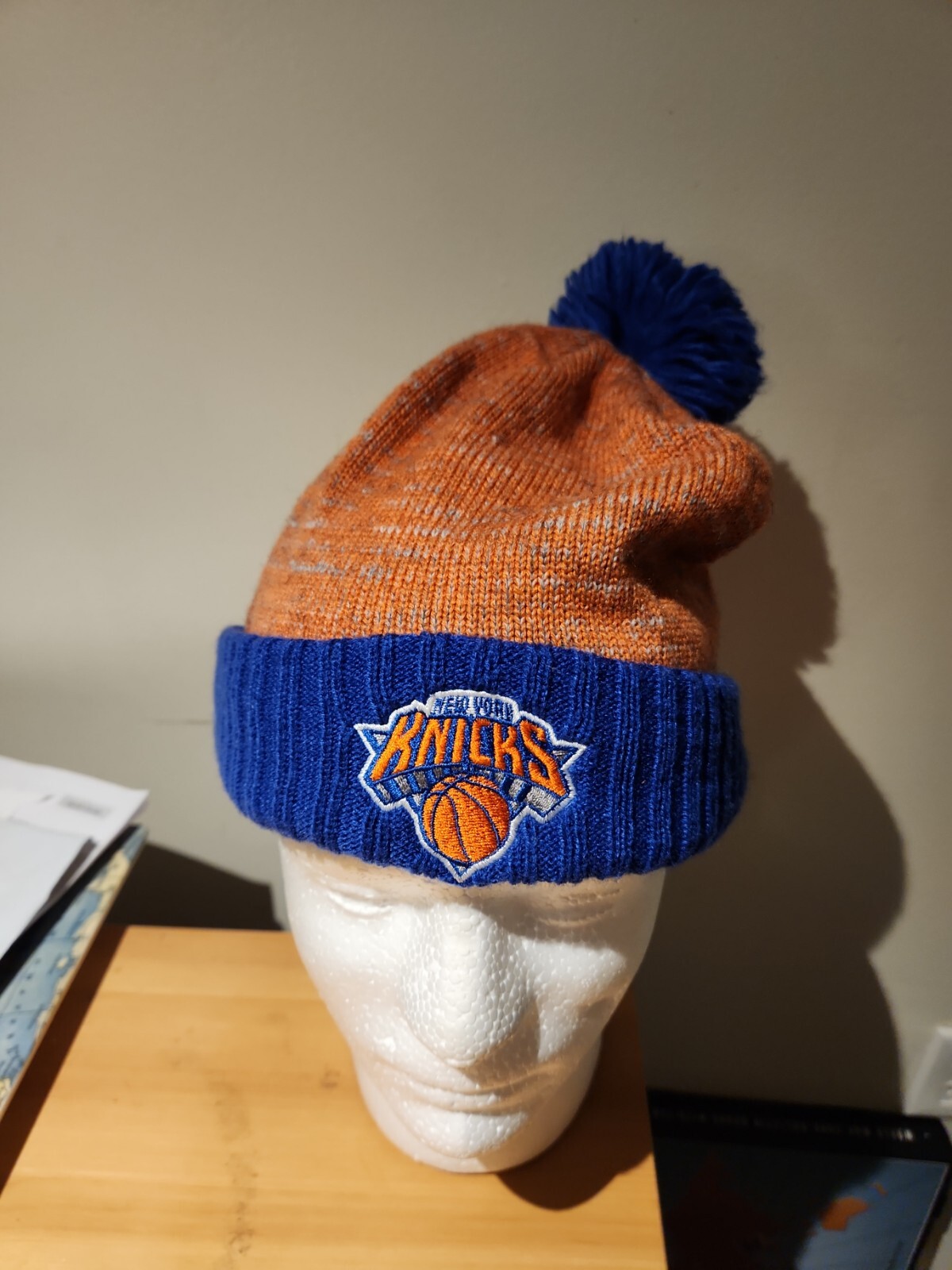 Rare Mitchell & Ness Men's Beanie NBA New York Knicks Pom Pom Cuffed ...