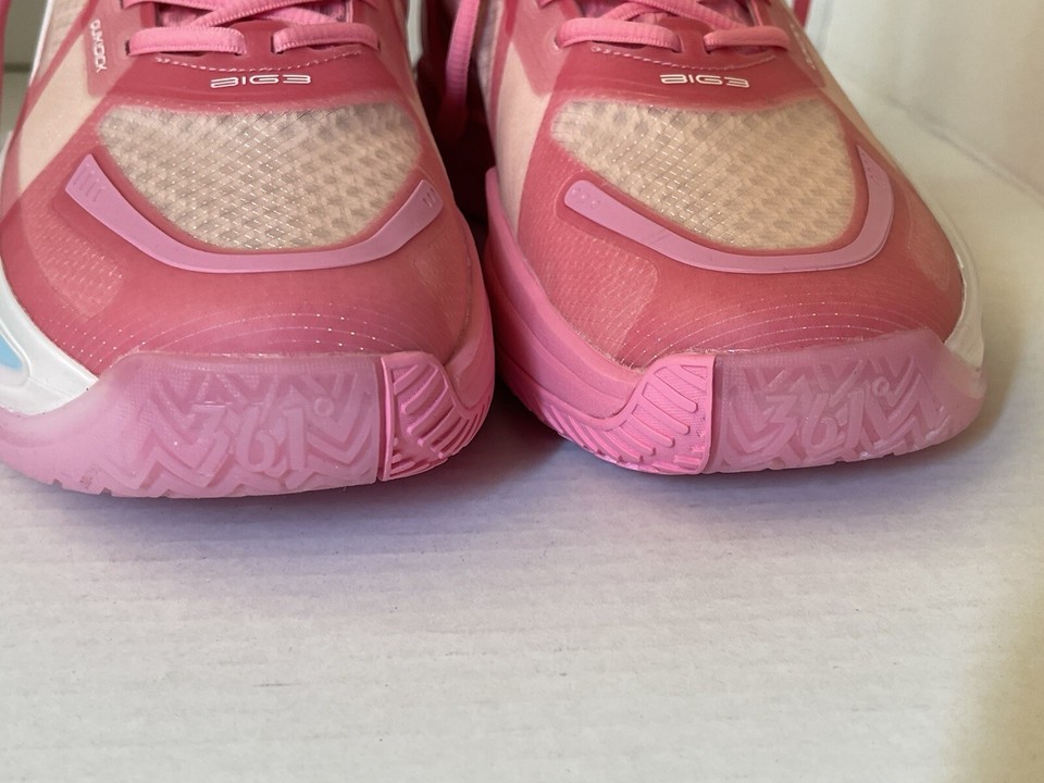 361 Degrees Big3 HTF Pink Basketball 10.5 Shoes 672321105-6 *NEW* READ ...