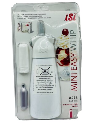 ISI Mini Easy Whip Cream Whipped Cream Maker Half Pint Dispenser- White ...