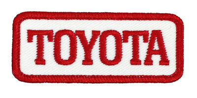Toyota Embroidered Patch Ivory/Red Iron-On Sew-On Jacket Backpack Bag ...