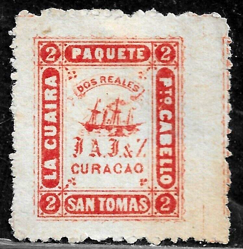 HICK GIRL- USED ST. THOMAS-LA GUAIRA STAMP STEAMSHIP MAIL JESERUN ISSUE ...