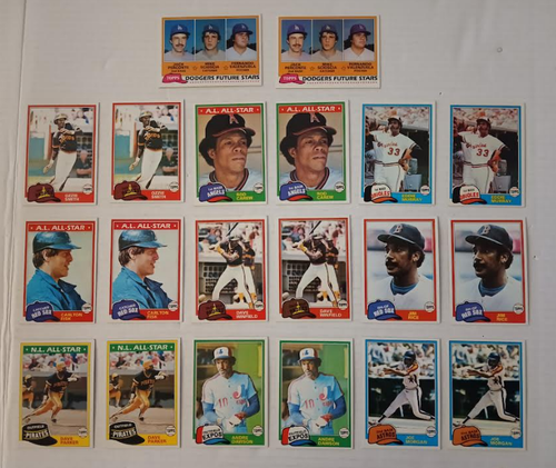 1981 Topps Baseball HOF'ers, Stars, Rookies. Lot of 20 (10x2). EX+ ...
