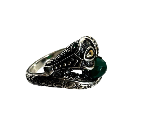 JAI by John Hardy Sterling Silver 14K Gold Emnerald Crocodile Ring Size ...