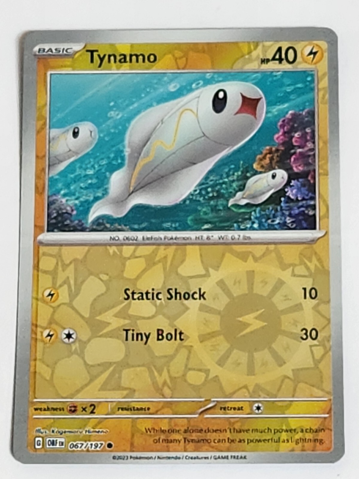 Tynamo #67/197 Obsidian Flames Reverse Holo Common Pokemon 2023 TCG ...