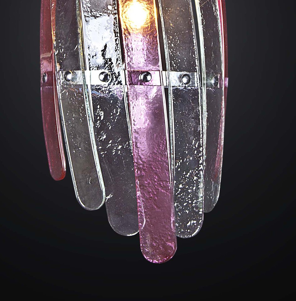 Modern Murano Glass Fusion Transparent Pink Wall Light 1 Light BGA 2112 ...