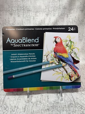 AquaBlend by Spectrum Noir Artist's Watercolor Pencil Set Primaries 24 ...