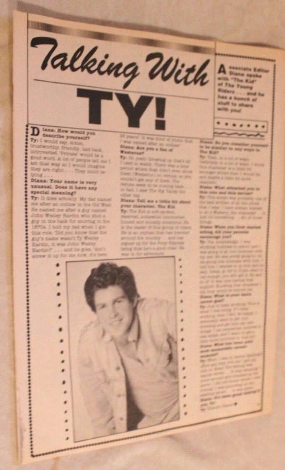 Vintage Talking With Ty Miller Teen Magazine Full Page Article Young ...