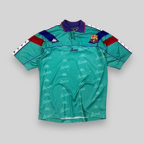 Vintage 90s 1992 - 95 Kappa FCB Barcelona Football Shirt Green Large | eBay