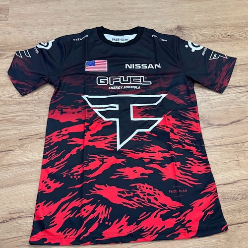 Faze Clan Gaming Jersey Red Black Tiger Camo Pro Team Sz XS Banks Rug ...