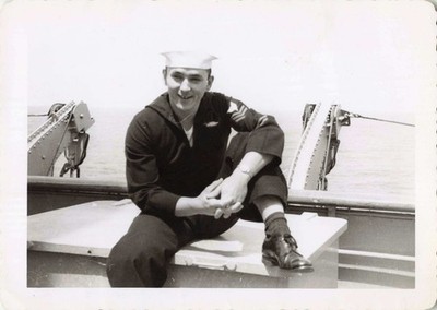 VTG Photo Handsome Man Navy Sailor Uniform "Swabby" Naval Ship 1952 | eBay