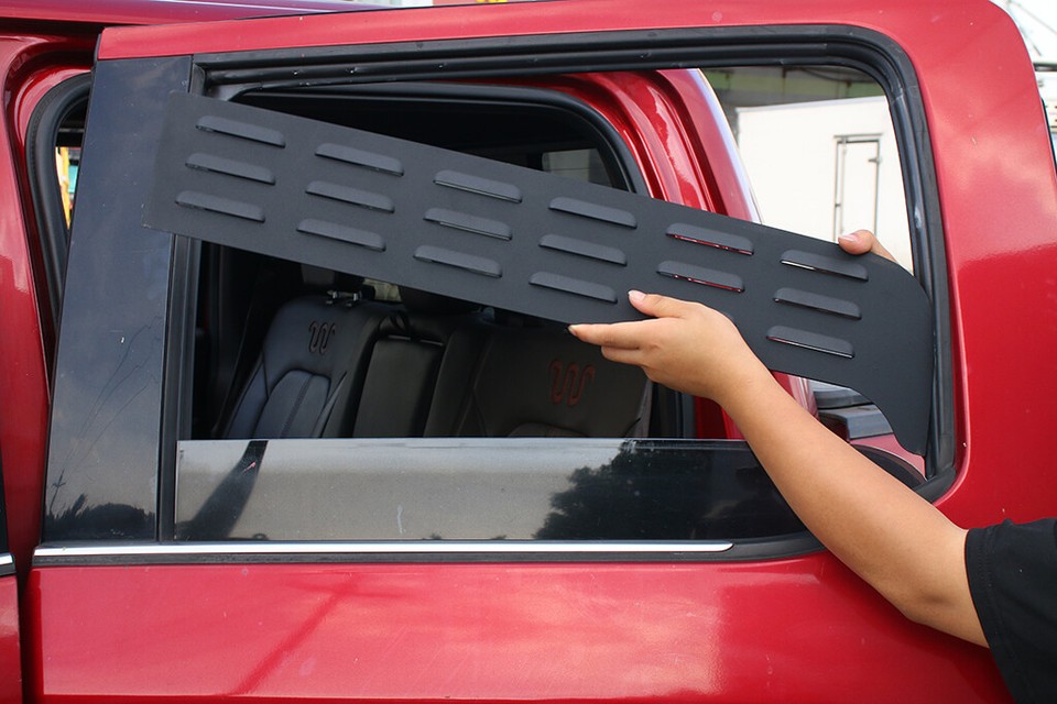 Black Rear Window Glass Louver Air Vent Panel Trim For Ford F150 2015 ...