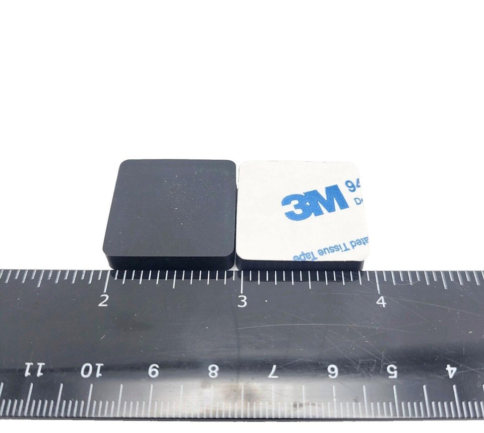 3/16" Thick Stick on Rubber Feet 1" Square Bumpers 3M Adhesive Back ...