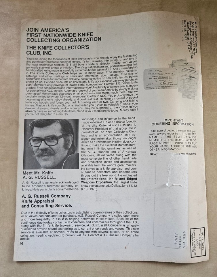 Rare Vintage A.G. Russell Catalog of Knives 1976 | eBay