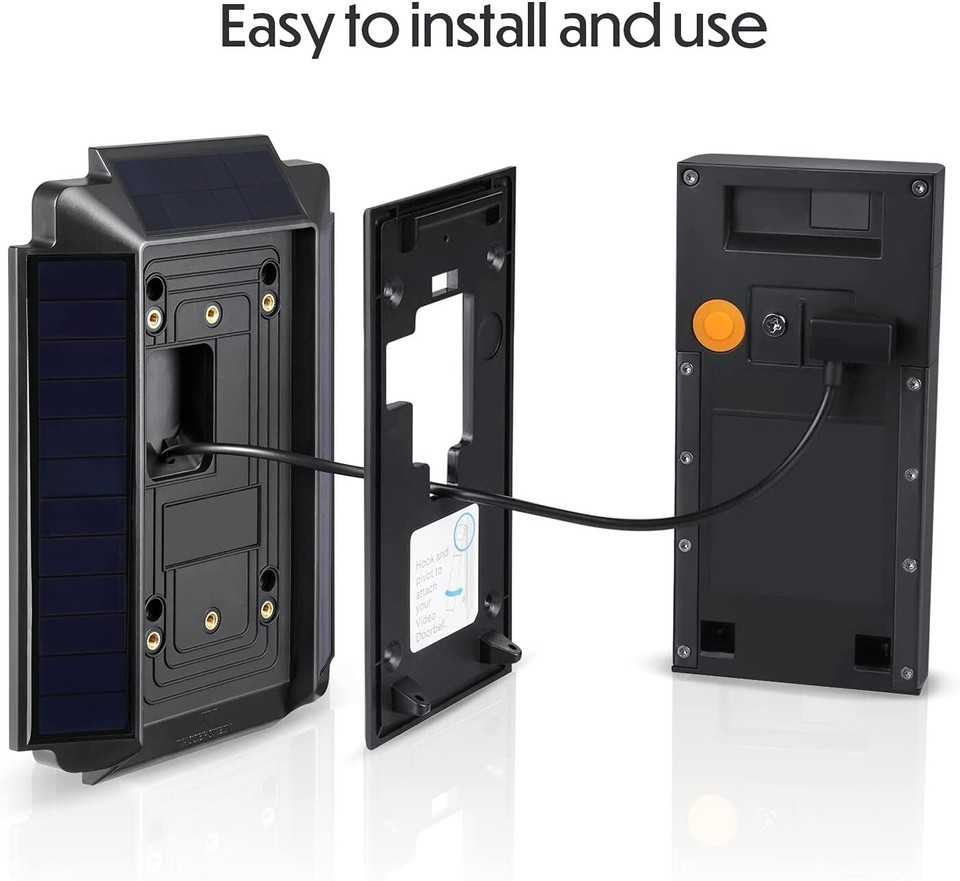 Wasserstein Solar Charger Mount for Ring Video Doorbell 1 (2nd Gen 2020 ...