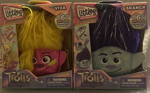 Real Littles Trolls Band Together Backpack VIVA & BRANCH,NEW 6 ...
