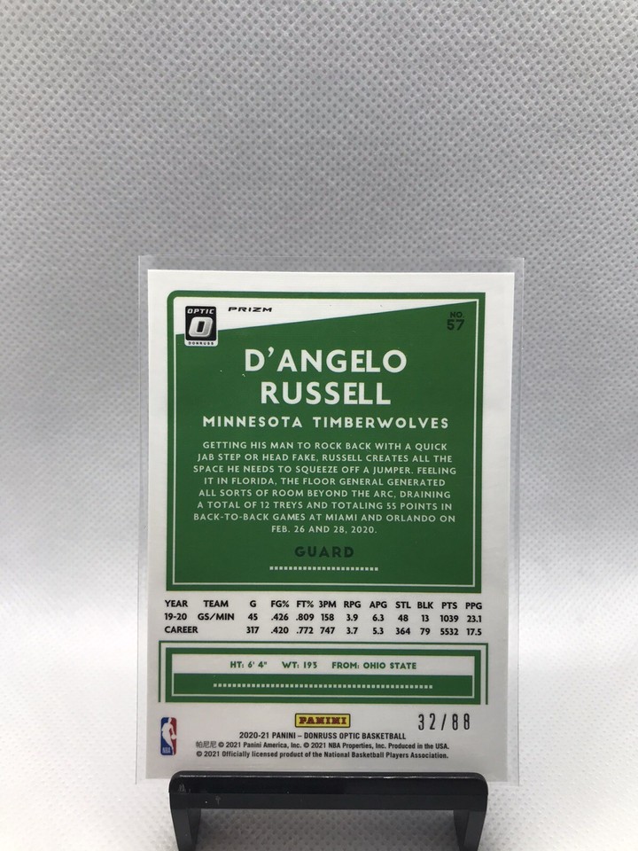 2020-21 Donruss Optic Choice Red #57 D'Angelo Russell /88 Los Angeles ...
