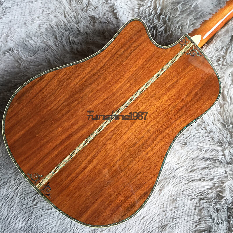 Custom Shop 6String Full KOA Acoustic Electric Guitar Abalone Shell ...