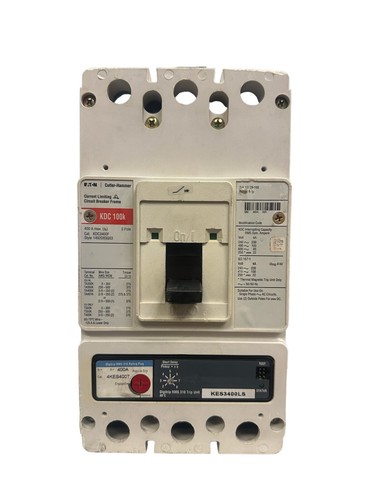 Eaton KDC3400F Circuit Breaker, 3 Pole, 400 Amp, 480 Volt W/ KES3400LS ...