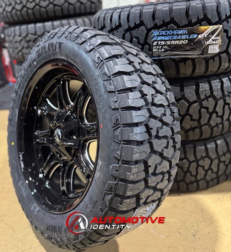 20x9 Fuel FC853 Darkstar Black Wheels 32" RT Tires 8x170 Ford Excursion ...