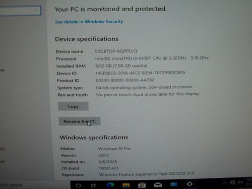 HP EliteDesk 800 G3 Core i3-6100T 3.20GHz 8GB 256GB SSD W10 Mini PC ...