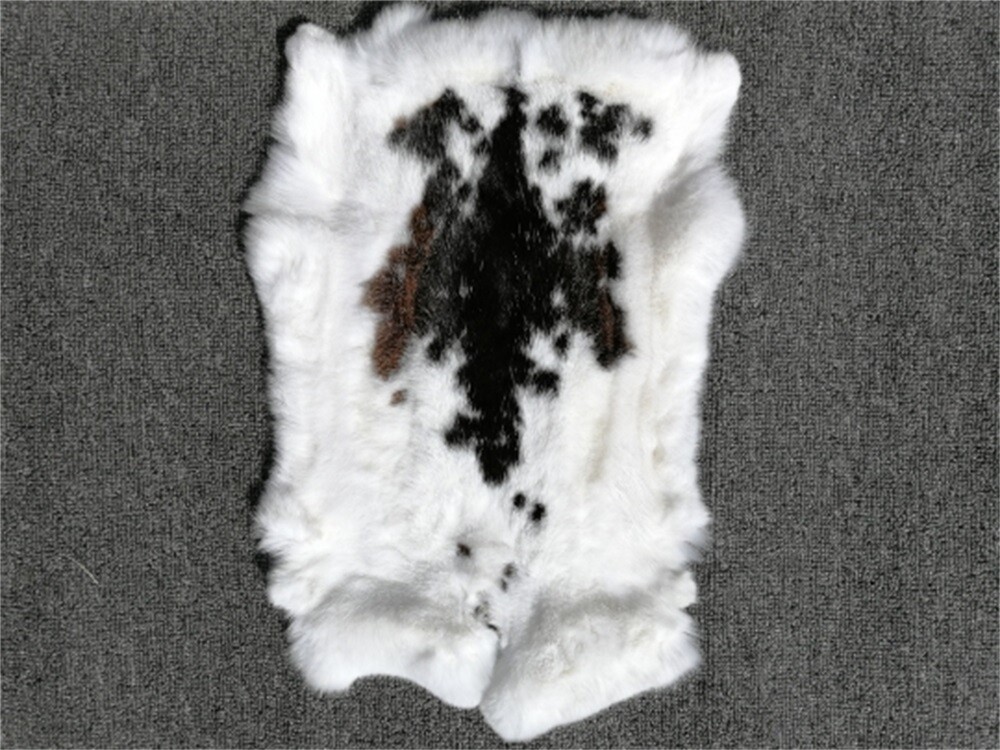 1X Spotted RABBIT FUR PELTS TANNED Gray CRAFTS Leather Fur EXCELLANT ...