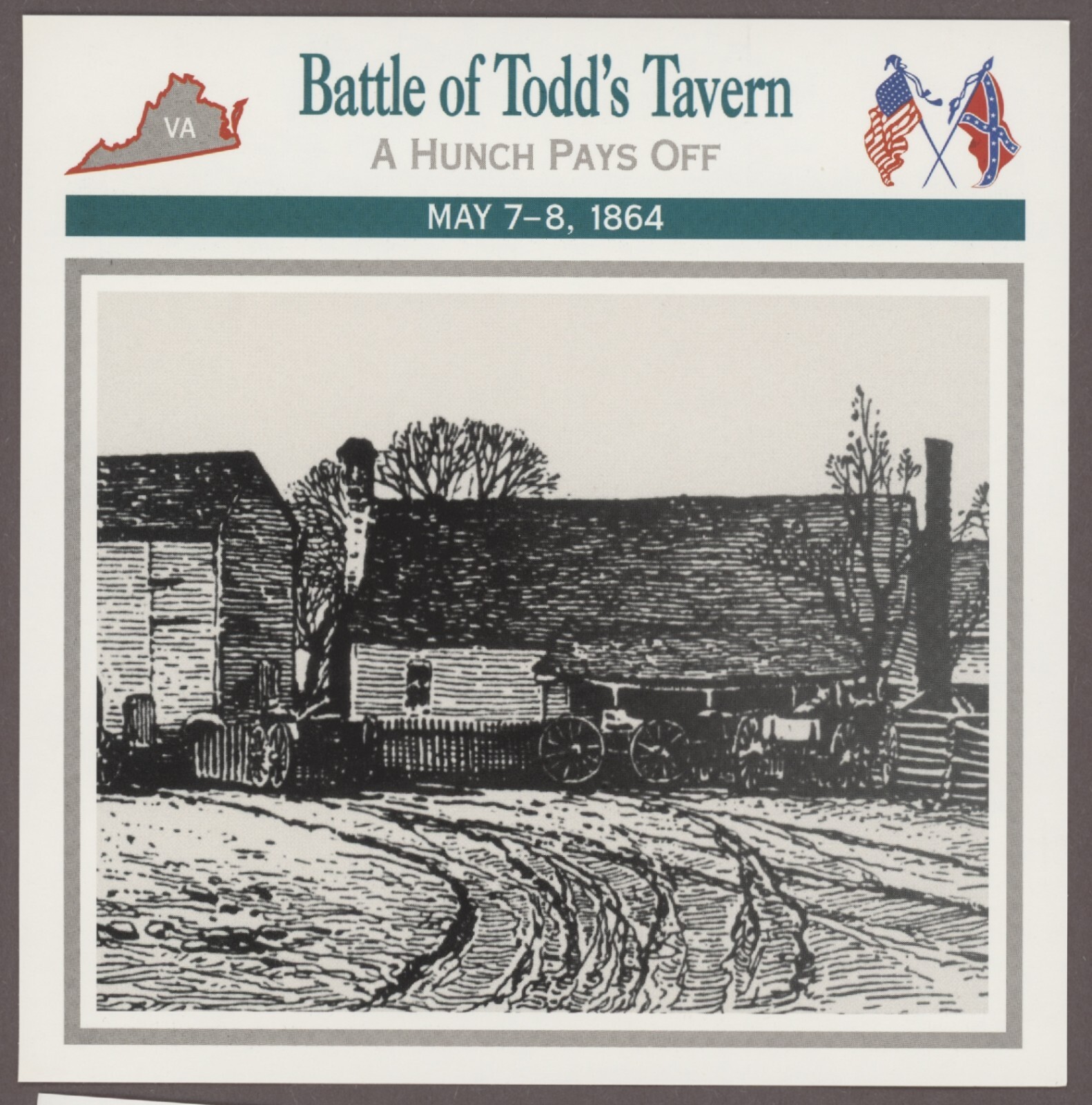 Battle of Todd's Tavern Atlas Civil War Card Battles Campaigns 1864 | eBay