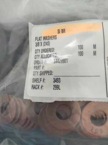 (Qty: 100) 3/8 Silicon Bronze Flat Washers Marine Grade Standard Round ...