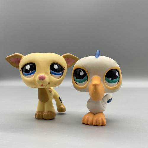 Authentic LPS Littlest Pet Shop yellow Dog Sad Eyes And Pelican Bird | eBay