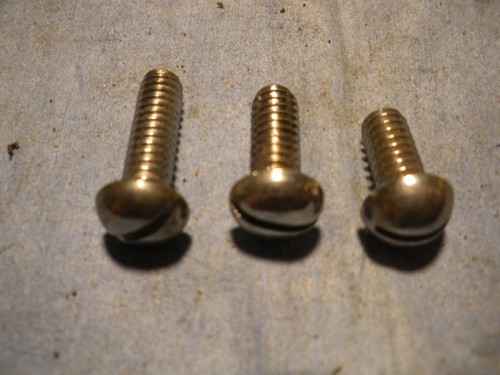 10 x 1/4" WHITWORTH ROUND CHROMED BRASS SET SCREW BOLT SLOTTED DOME ...