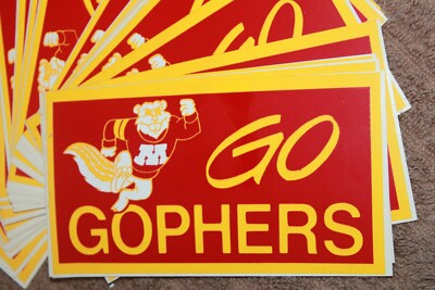 Lot of 50 Minnesota Golden Gophers Bumper Stickers 6" x 3 " 1980's NOS ...