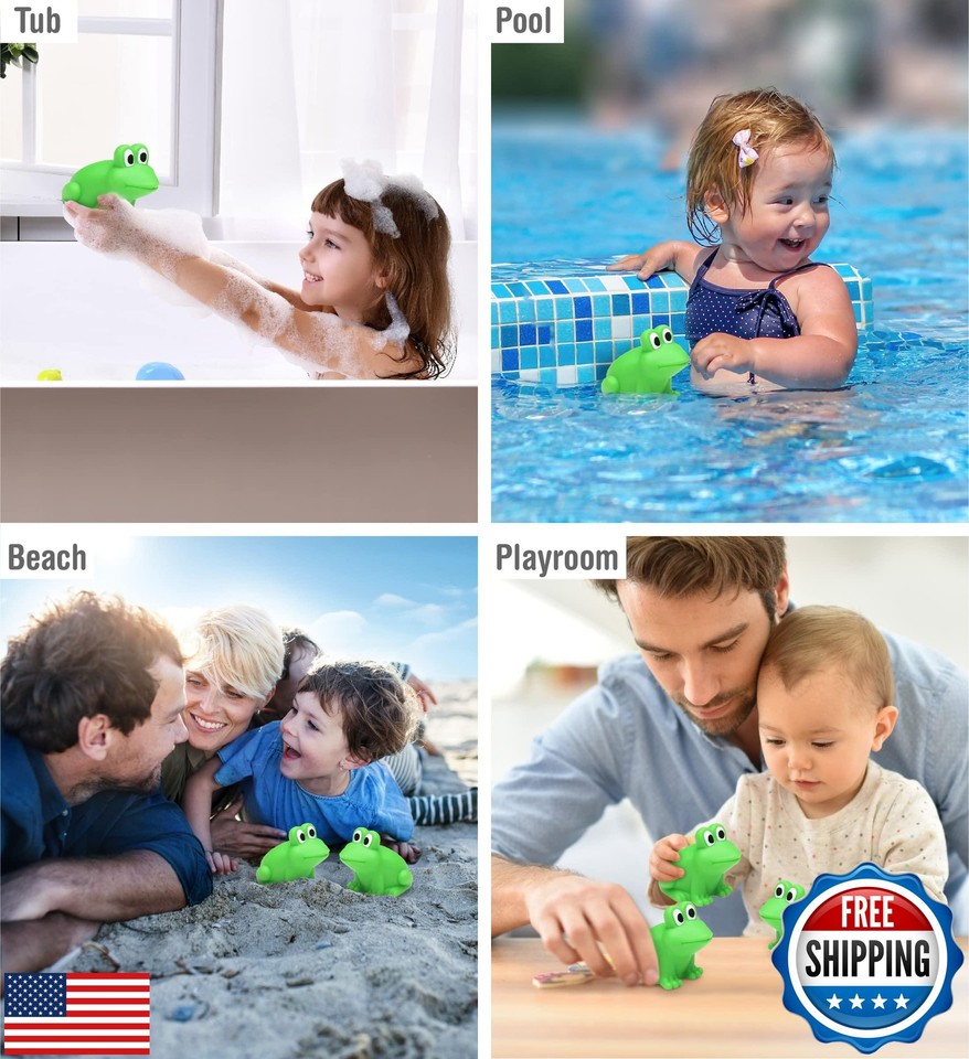 DolliBu Frog Bath Buddy Squirter - Floating Green Frog Rubber Bath Toy ...
