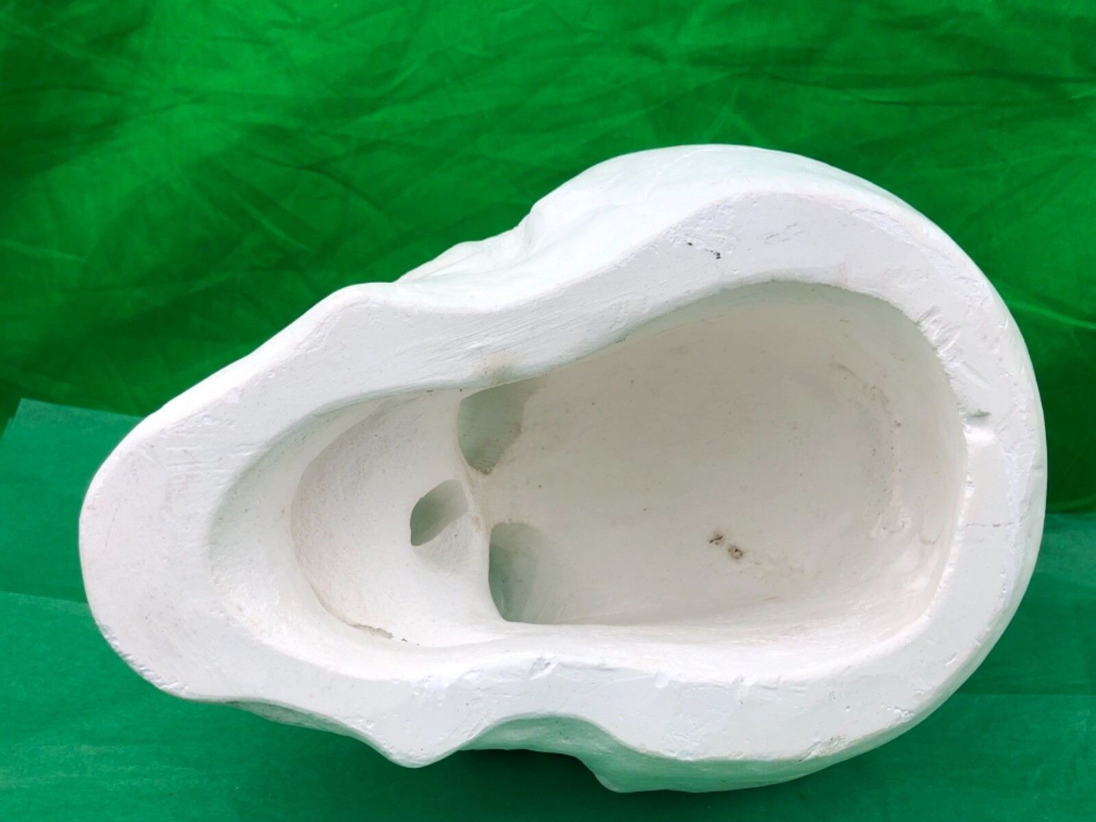 Vintage Human Skull White Plaster Goth Halloween Decoration Collectible ...