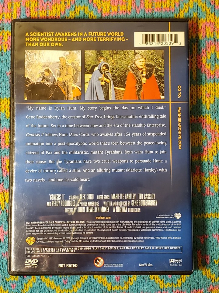 Genesis II (DVD, 1973) Gene Rodenberry Sci-Fi Thriller Warner Archive ...