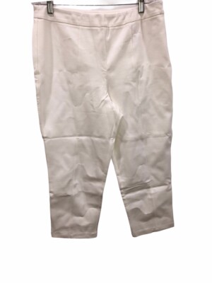 Joan Rivers Regular Joan's Signature Pull-On Crop Pants White Large ...