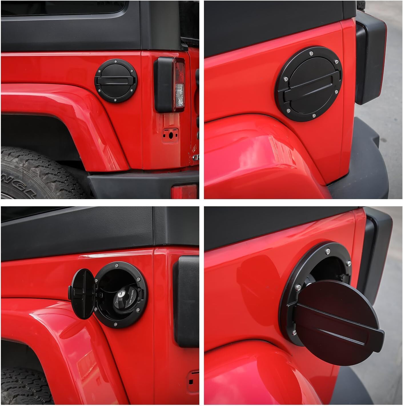Gas Cap Cover Black Fuel Tank Door Fuel Filler Door Fit For Jeep ...