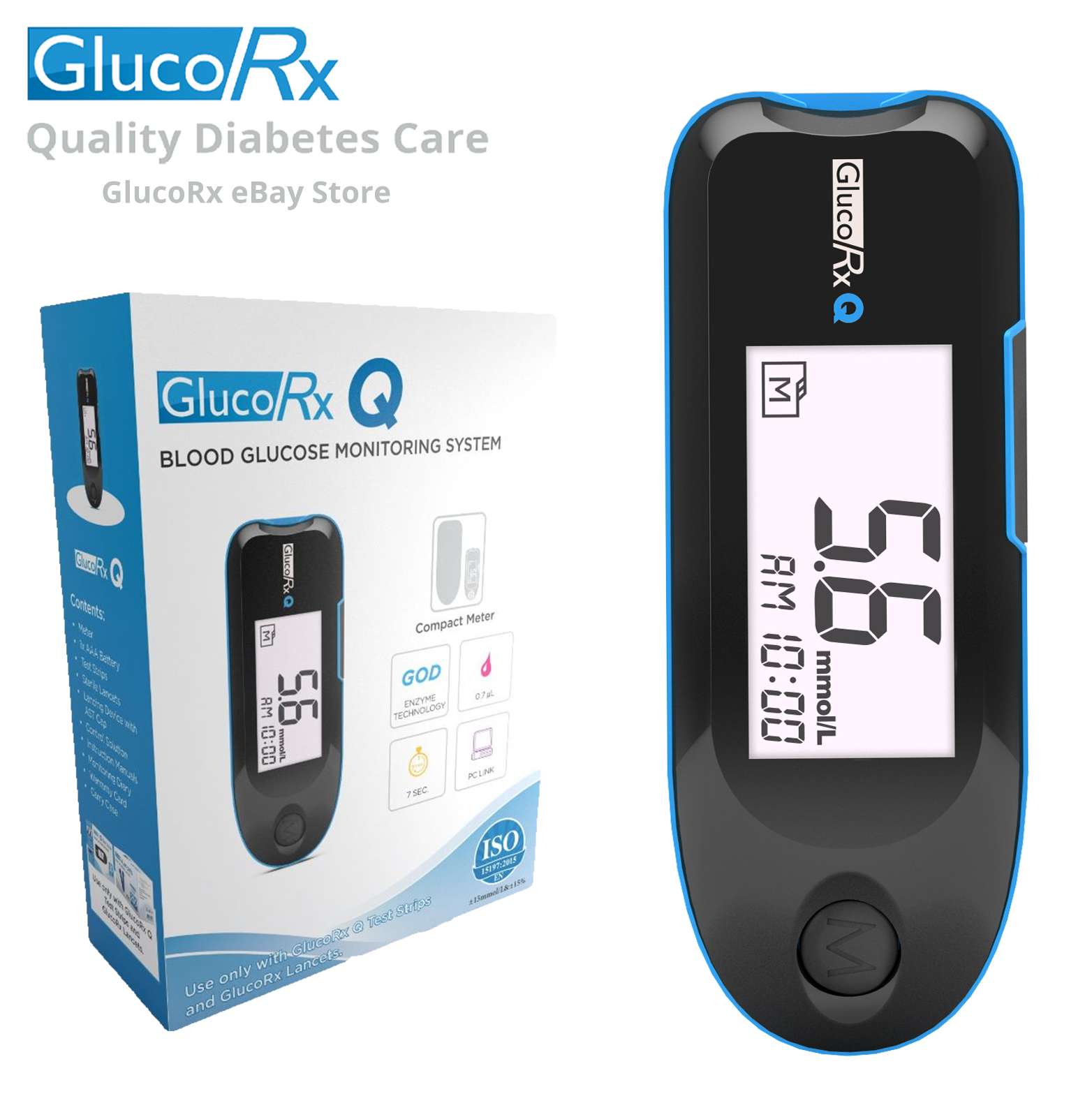 GlucoRx Q Blood Glucose Meter VAT FREE | eBay UK