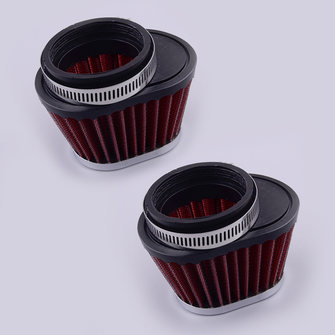 2pcs 55mm Red High Performance Car Motorcycle Pod Air Filter Inlet Cone ...