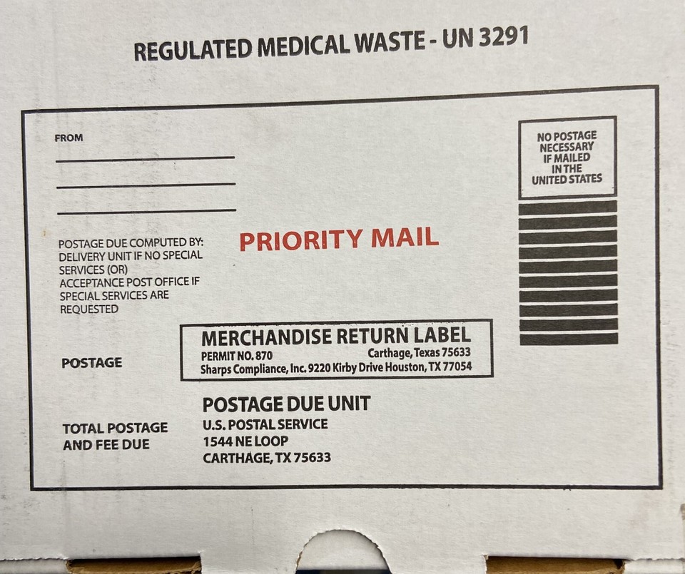 Sharps 2 Gallon Disposal System - Includes PREPAID Return Mail | eBay