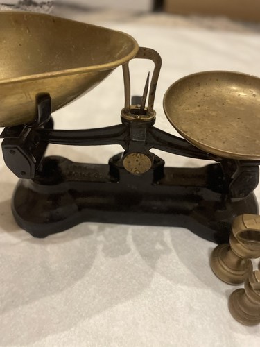 Libra Scale co Vintage Weighing Scales Made In England Antique Brass | eBay