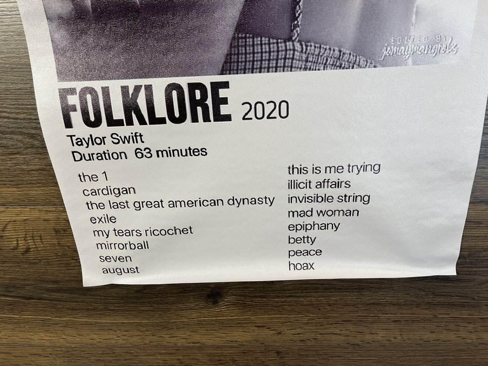 Taylor Swift - Folklore 2020 Canvas Lithograph Poster 24" x 16" NEW | eBay