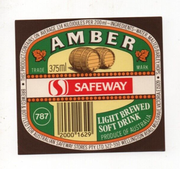 Australia - Vintage Drink Label - Australian Safeway Stores, Mulgrave ...
