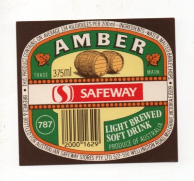 Australia - Vintage Drink Label - Australian Safeway Stores, Mulgrave ...