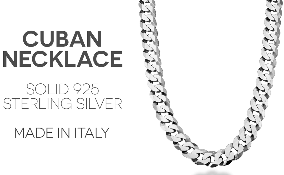 Sterling Silver Italian Chain 12mm Solid Diamond Cut Cuban Link 22 ...