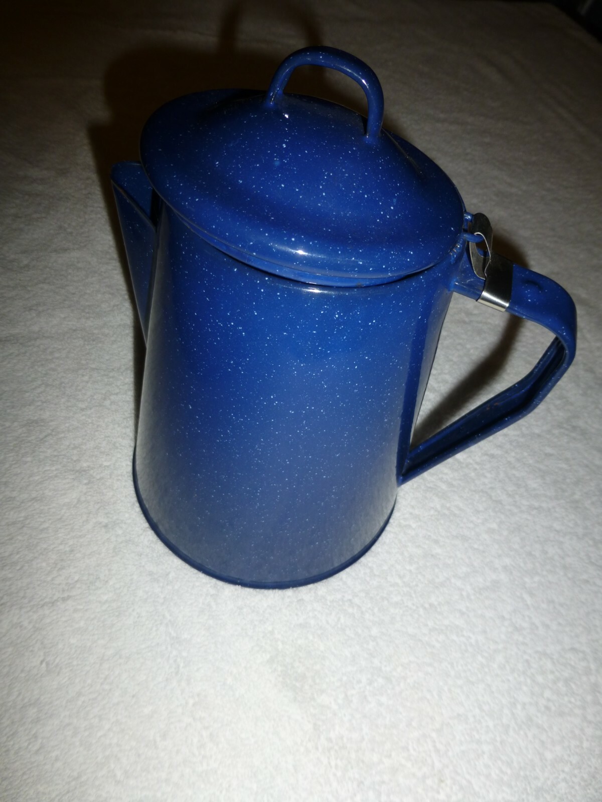 Enamelware Speckled Navy Blue Coffee Pot 8" tall | eBay