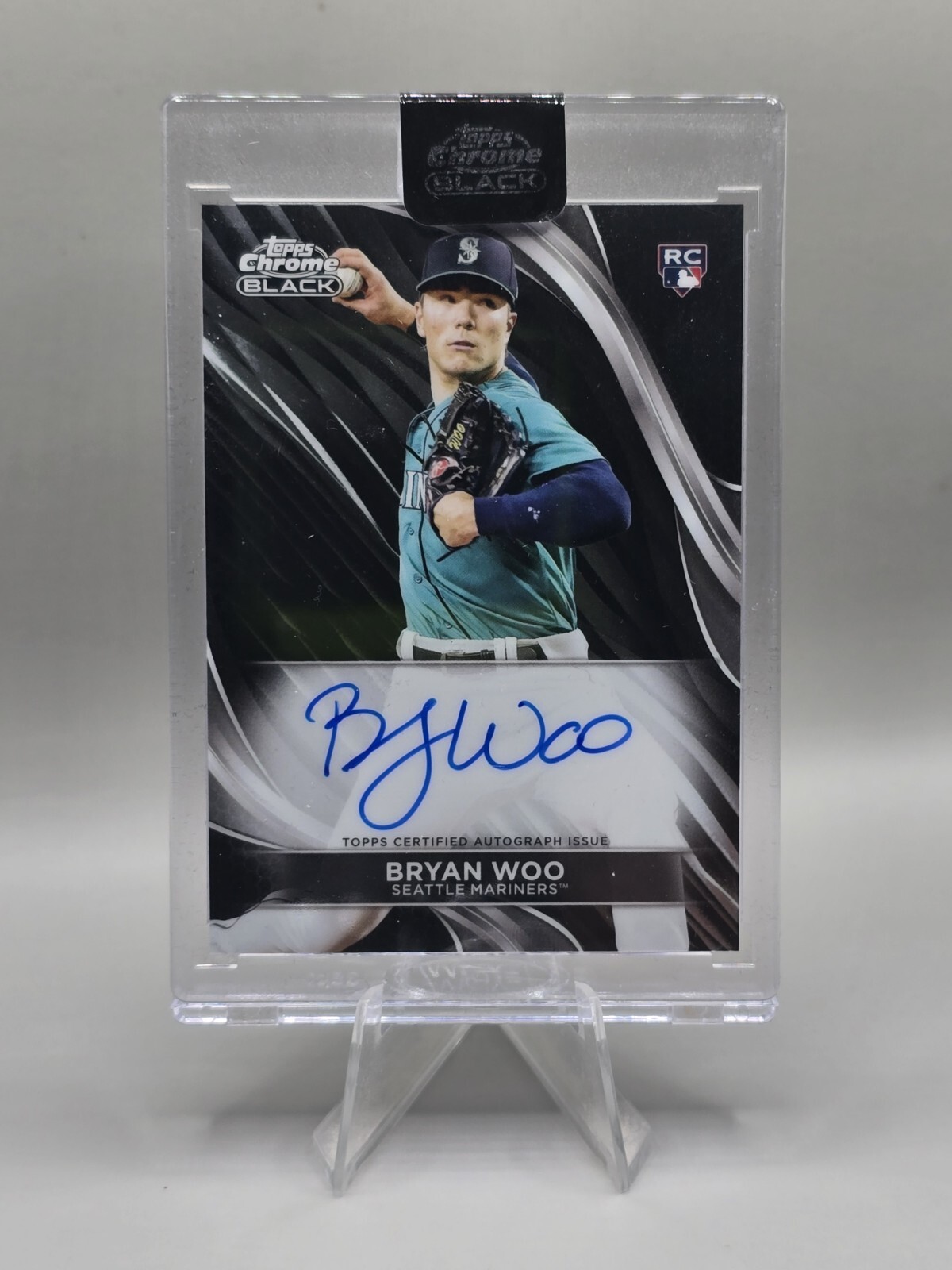 2024 Topps Chrome Black CBA-BW BRYAN WOO RC Auto Rookie Seattle ...