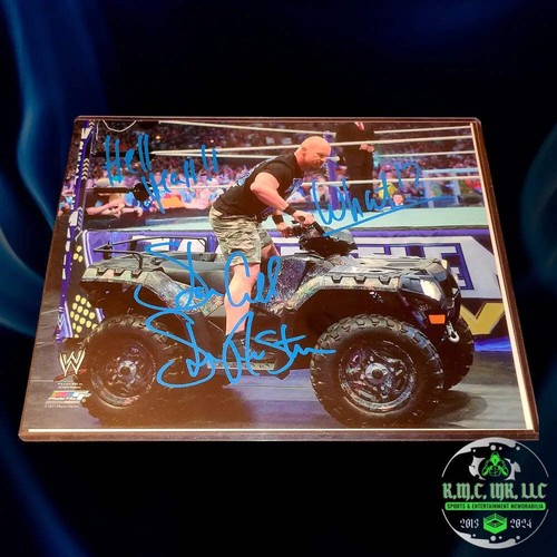 *WWE STONE COLD STEVE AUSTIN SIGNED AUTOGRAPHED & INSCRIBED "HELL YEAH ...