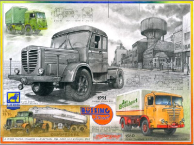 POSTER CAMION RéTRO BUSSING 8000 1951 COMMODORE 1960 LS 11/16 1961 ...