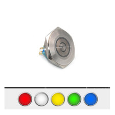 RAFI 1.20 122 25t70 Illuminated Push Button Red Vertical Lines 6(4)a ...