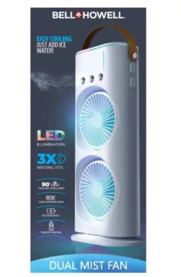 Bell+Howell Dual Mist Fan LED 3xMisting Jets NEW | eBay